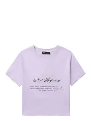 TOUT A COUP Slogan-print Cotton T-shirt - Purple