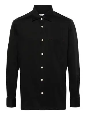 Kiton Classic-collar Cotton Shirt - Black