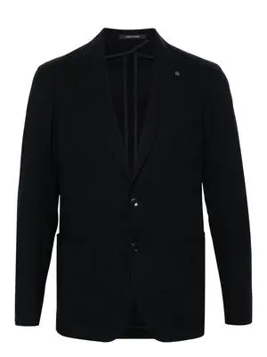 Tagliatore Notched-lapels Single-breasted Blazer - Blue