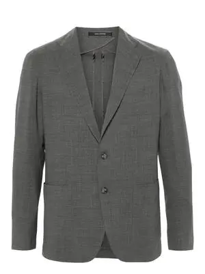 Tagliatore Notched-lapels Single-breasted Blazer - Grey