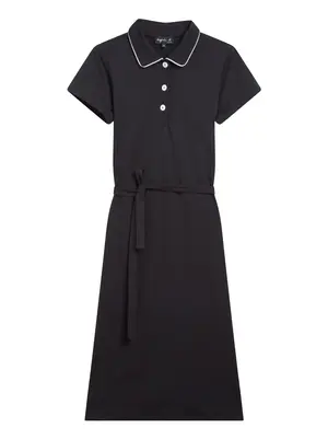 AGNÈS B. Belted Cotton Polo Shirt - Black