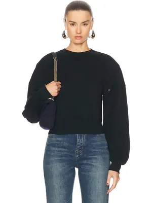 SAINT LAURENT Saint Laurent Cropped Fleece Sweater