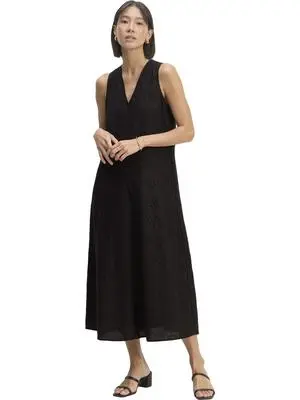 Everlane Linen Eyelet Maxi Dress Black Eyelet