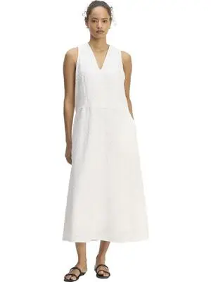 Everlane Linen Eyelet Maxi Dress - White Eyelet