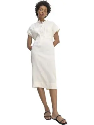 Everlane Linen Craft Midi Dress Bone White