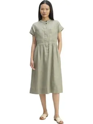 Everlane Linen Craft Midi Dress Sage Green