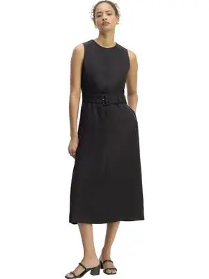 Everlane Everlane Linen Belted Midi Dress Black