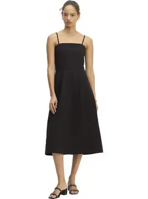 Everlane Everlane Dream Everywhere Fit-and-Flare Midi Dress Black