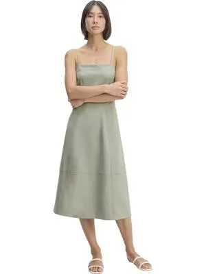 Everlane Everlane Dream Everywhere Fit-and-Flare Midi Dress Sage Green