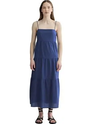 Everlane Gauze Tiered Maxi Dress - Mazarine Blue