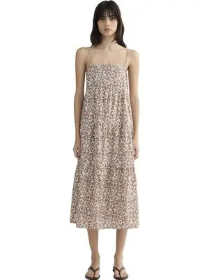 Everlane Gauze Tiered Maxi Dress Natural / Rose Dusk Floral