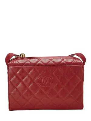 Chanel Quilted Caviar Leather Camera Bag - Red