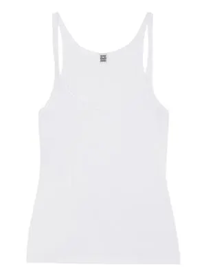TOTEME Ribbed Stretch Organic Cotton-jersey Tank - White