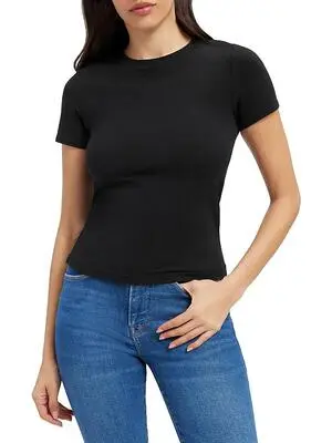 Good American Cropped Baby Tee - Black