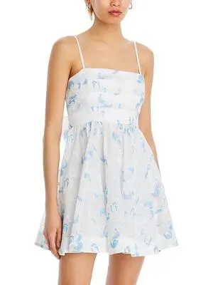Likely Kia Embroidered Mini Dress - Light Blue