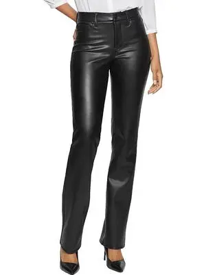NYDJ Marilyn Faux Leather High Rise Straight Jeans - Black