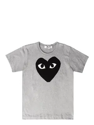 Play Comme Des Garcon Comme Des Garçons Short-sleeve Play T-shirt With Black Heart - Grey