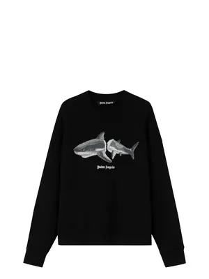 Palm Angels Shark Graphic Hoodie - Black