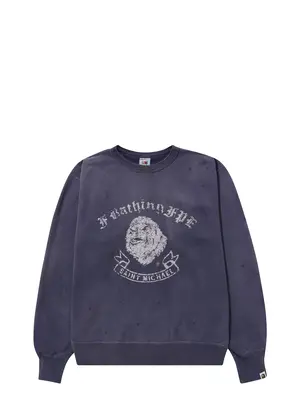 A BATHING APE X Saint Mxxxxxx Gorilla Crewneck - Blue
