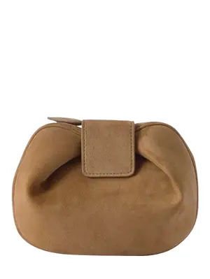 Gabriela Hearst Soft Demi Suede Clutch - Brown