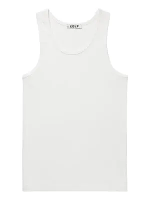 CDLP Ribbed Stretch Lyocell And Cotton-blend Tank Top - White