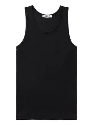 CDLP Ribbed Stretch Lyocell And Cotton-blend Tank Top - Black