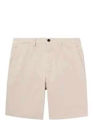Mr P. Straight-leg Garment-dyed Cotton-blend Twill Bermuda Shorts - Neutrals