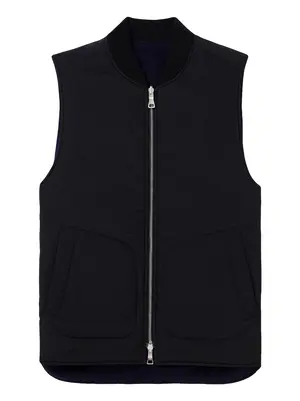 Mr P. Reversible Padded Wool-blend Gilet - Black