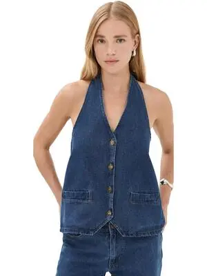 Lioness Hills Halter Vest - Dark Denim