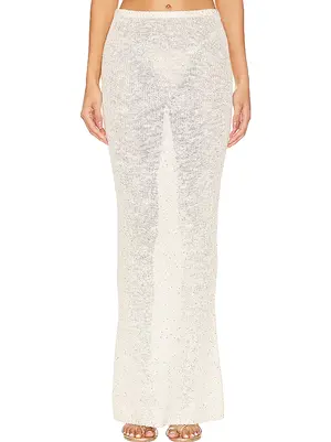 ASTA RESORT Carolina Skirt - Ivory Sequin