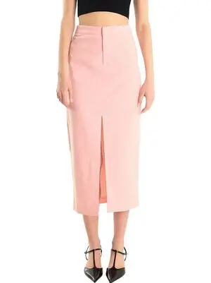 Endless Rose Linen Blend Midi Skirt - Pink