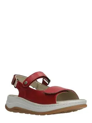 WOLKY Wolky Adura Slingback Platform Sandals Red Biocare