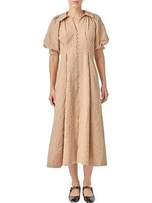 English Factory English Factory Button Front Maxi Dress Beige