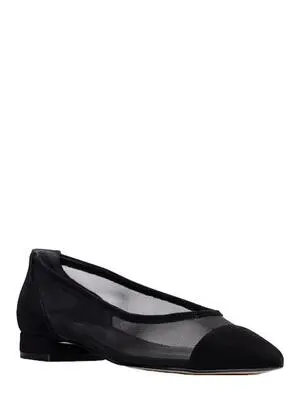 JON JOSEF Jon Josef Ray Pointed-Toe Flat Black Suede Combo
