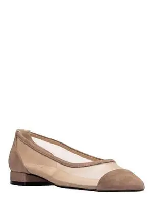 JON JOSEF Jon Josef Ray Pointed-Toe Flat Haze Suede Combo