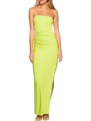 Susana Monaco Susana Monaco Ruched Strapless Maxi Dress Lightning Bolt