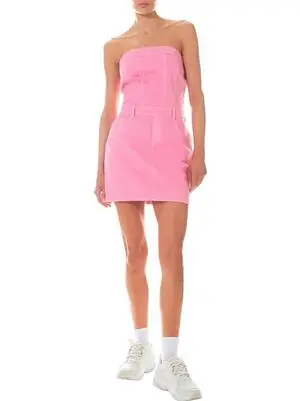 GREY LAB Denim Tube Minidress - Pink