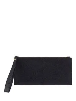 Hobo Large Vida Leather Wristlet - Black  Biscuit