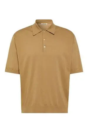 Auralee Cotton Polo Shirt - Beige