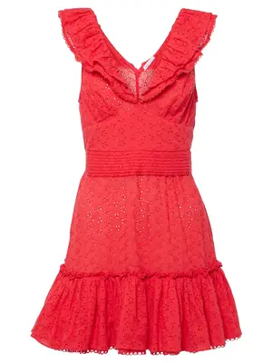 Poupette St Barth Bruna Ruffled Mini Dress - Red