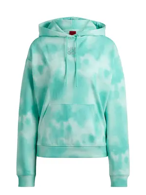 Hugo Tie-dye Cotton Terry Hoodie - Blue