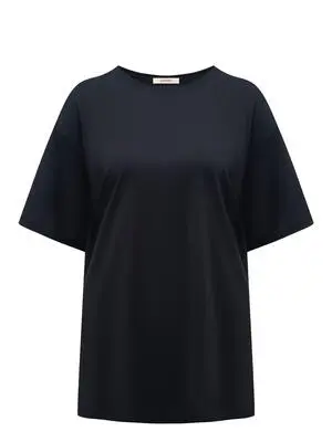 12 STOREEZ Round-neck Silk T-shirt - Black