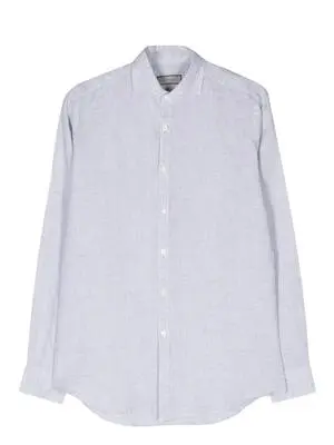 Canali Spread-collar Long-sleeve Shirt - Grey