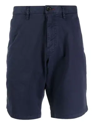 Paul Smith High-waisted Cotton Shorts - Blue