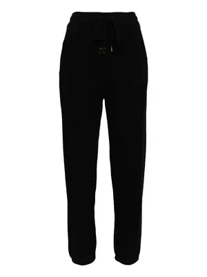 Elisabetta Franchi Bouclé-effect Cotton Track Pants - Black
