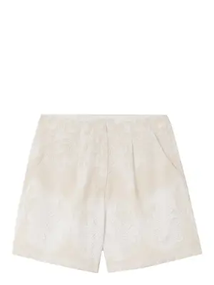 Borgo De Nor Gwen Lace And Voile Shorts - White