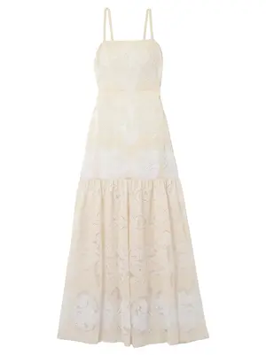 BORGO DE NOR Borgo De Nor Cordelia Lace And Voile Maxi Dress