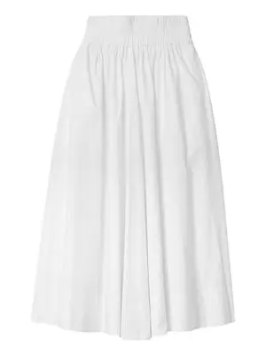 SUZIE KONDI Suzie Kondi The Kyria Pleated Cotton-Poplin Midi Skirt