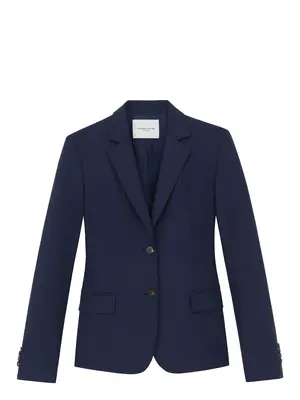 Lafayette 148 New York Lafayette 148 New York Responsible Stretch Wool Two Button Blazer Blue
