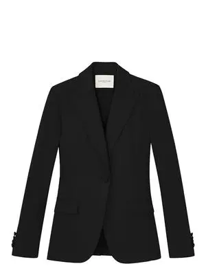 Lafayette 148 New York Fitted Single Button Blazer - Black